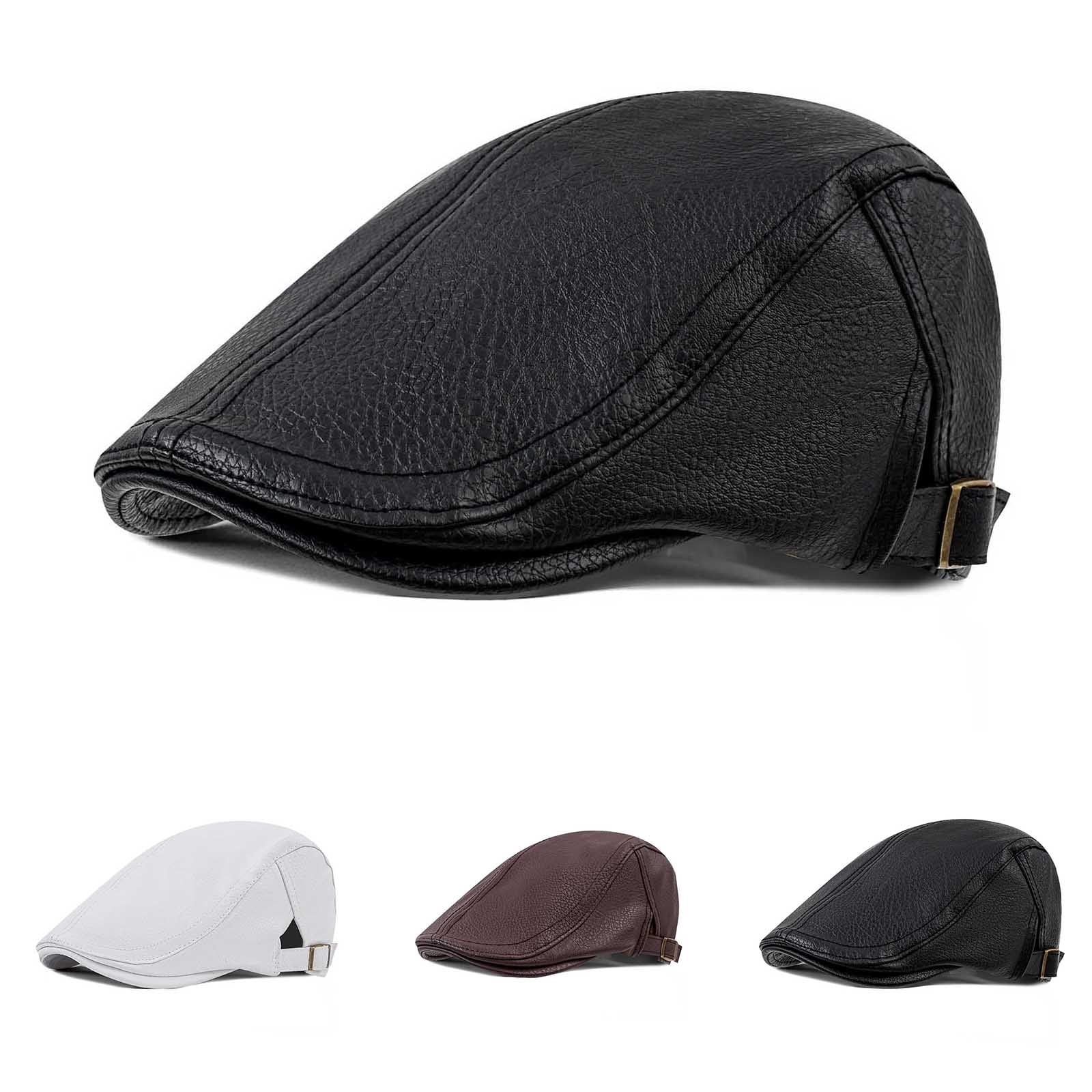 Msgweeeg Winter Hats Mens Winter Hats Cool Christmas Gifts Leather Hat ...