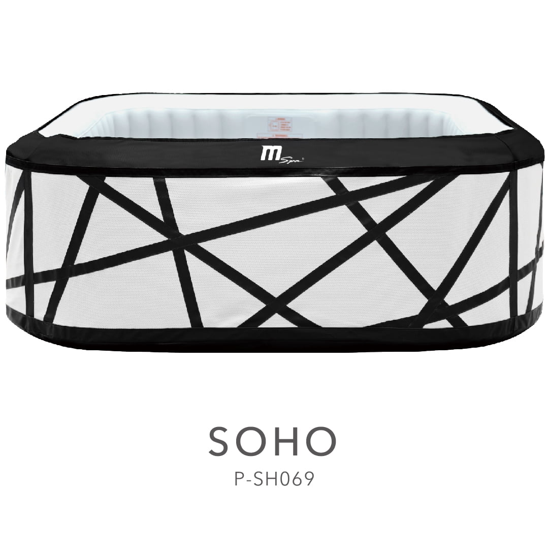 Mspa Soho Premium Inflatable Hot Tub, 132 Jets, 4+2 Person, 700W Air ...