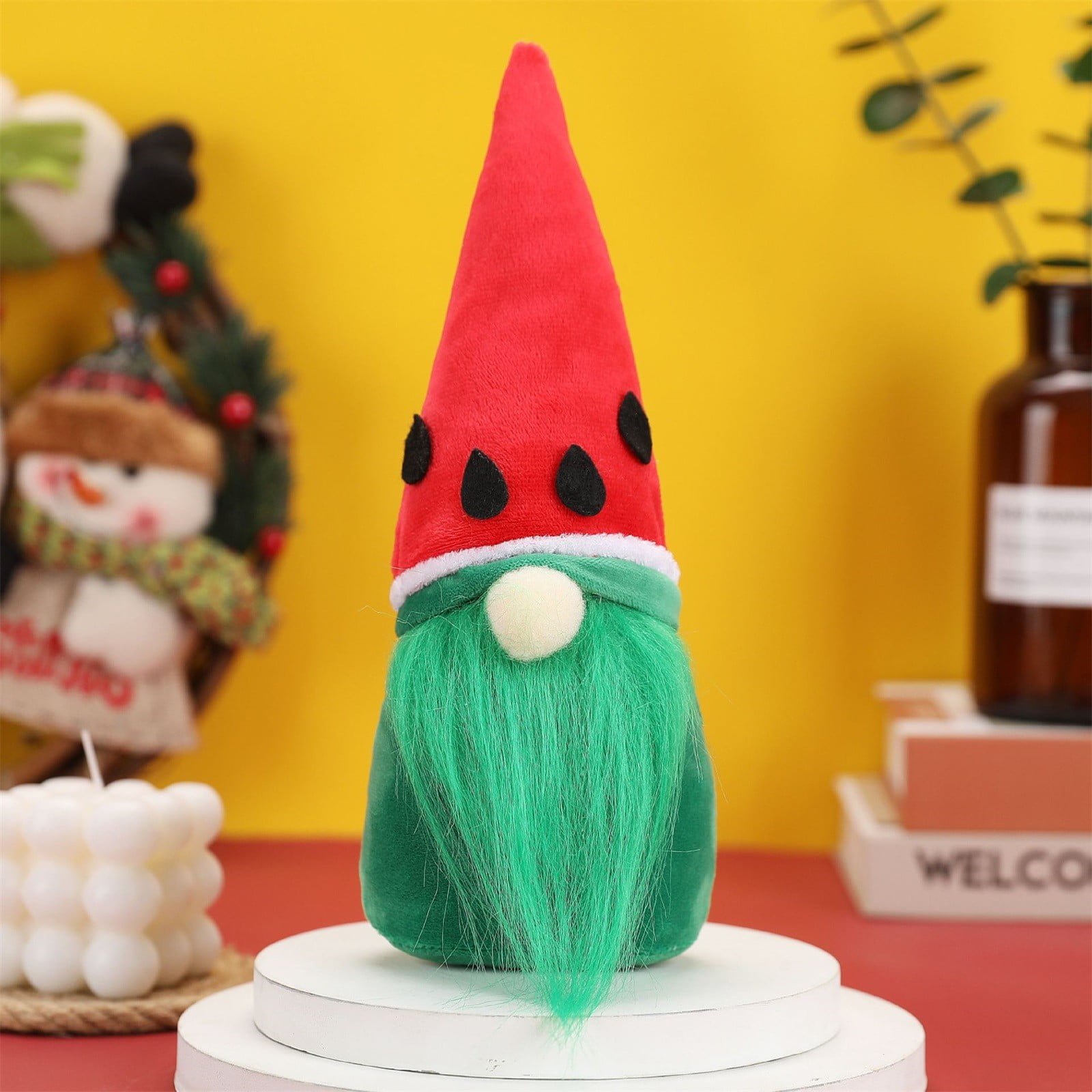 Msuo Christmas Ornaments Summer Fruit Banana No Face Man Watermelon ...