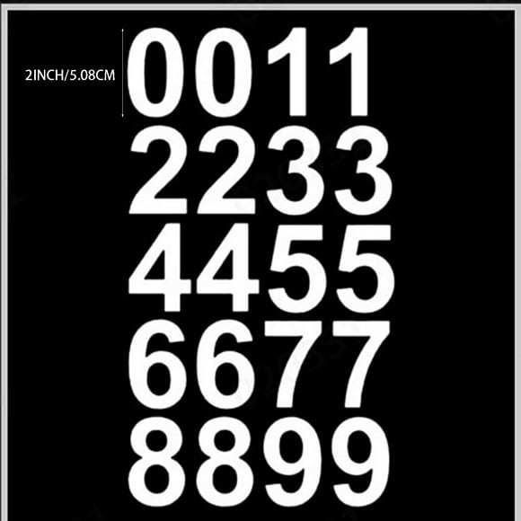 White Vinyl Numbers 6 Inch