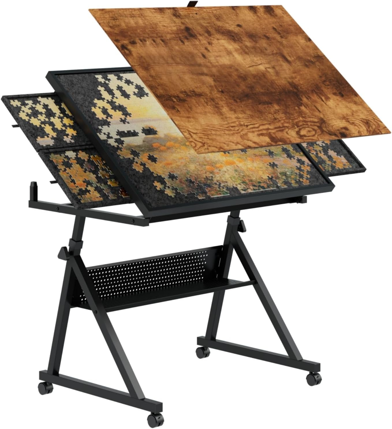 Msutree Rolling Puzzle Table with Angle & Height Adjustment, 1500-Piece ...