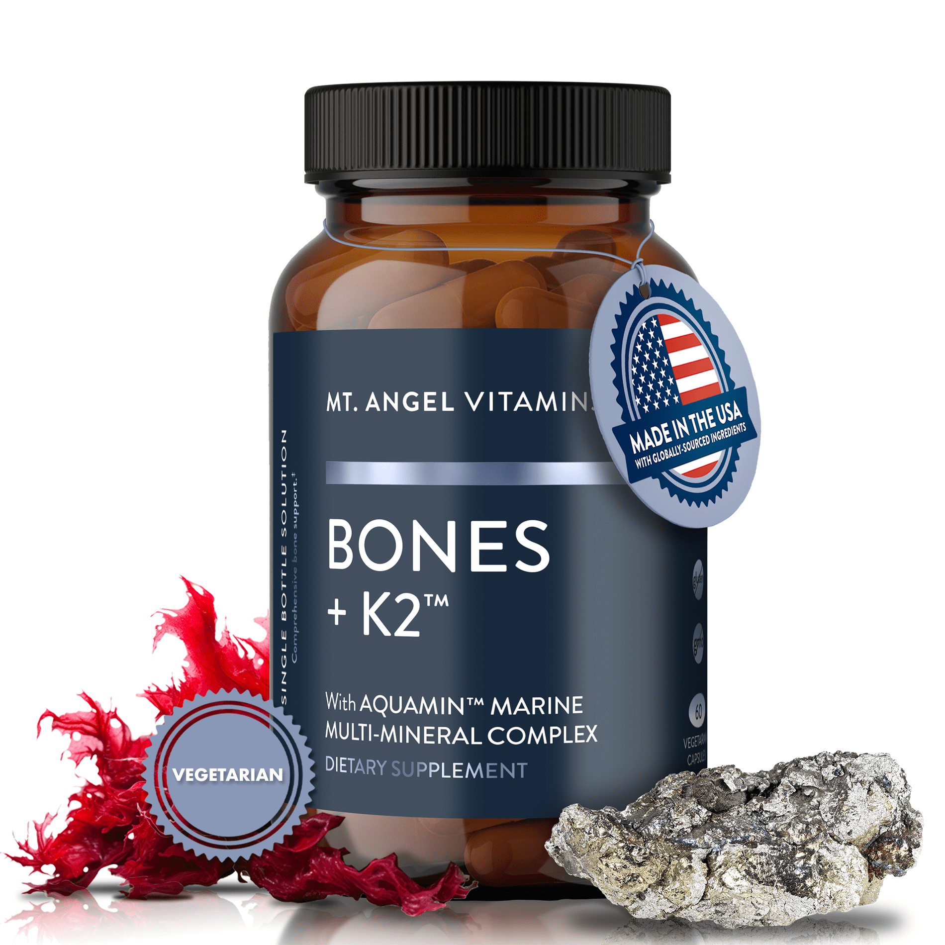 Mt. Angel Vitamins - Bones + K2, Comprehensive Bone Support Calcium ...