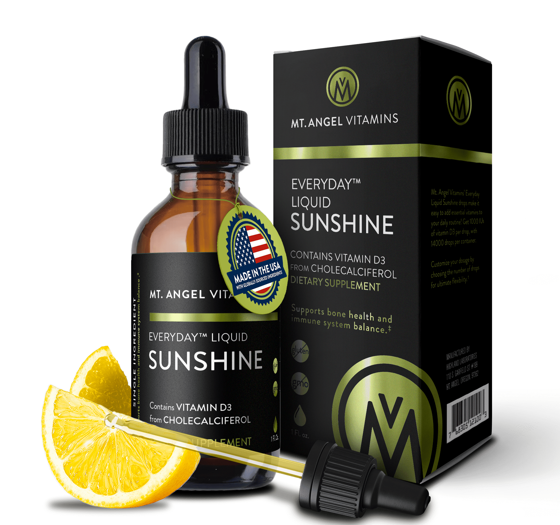 Mt. Angel Vitamins Everyday Liquid Sunshine - Liquid Vitamin D Drops ...