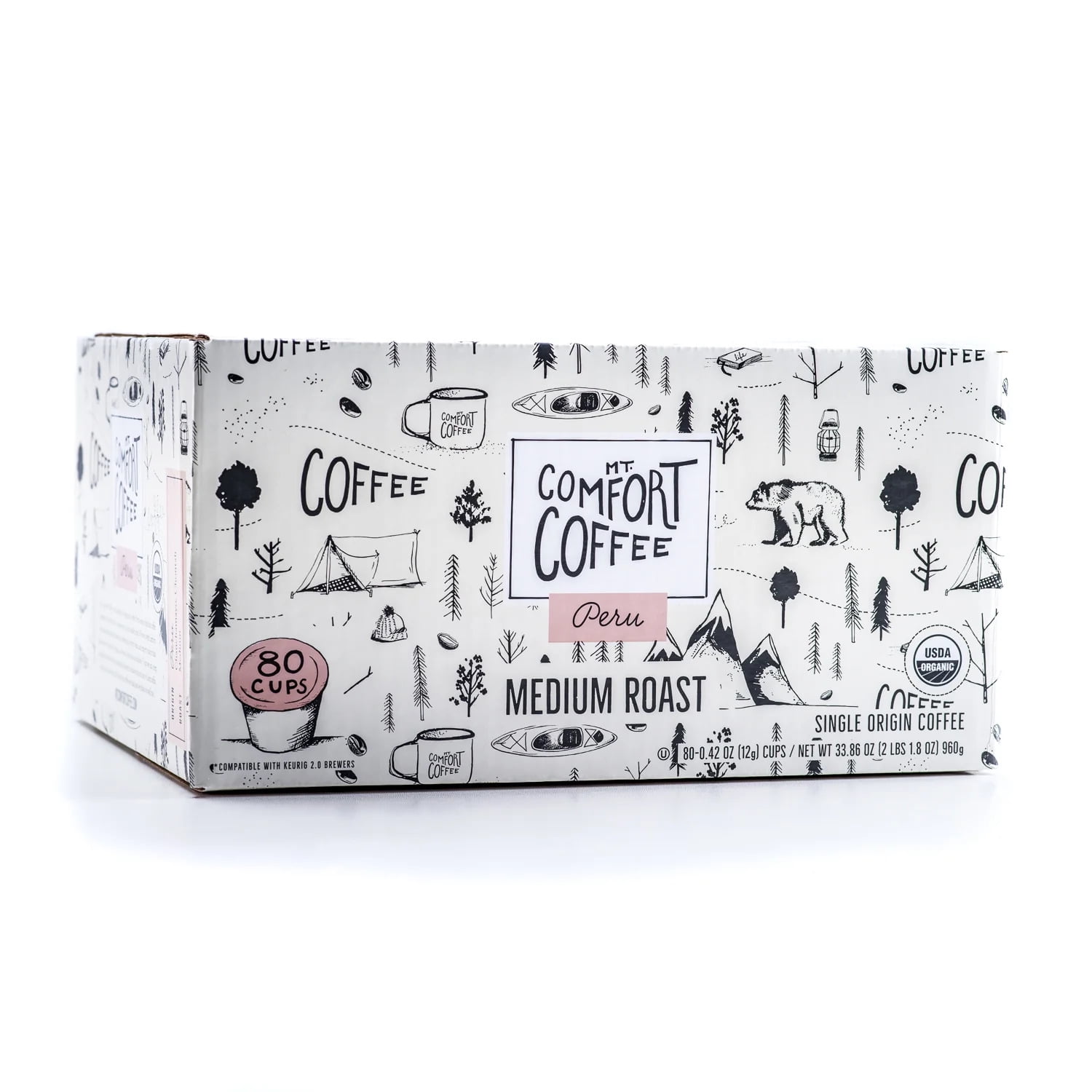 Mt. Comfort Coffee Organic Peru Blend, 80 Count Coffee Pods - Roasted ...