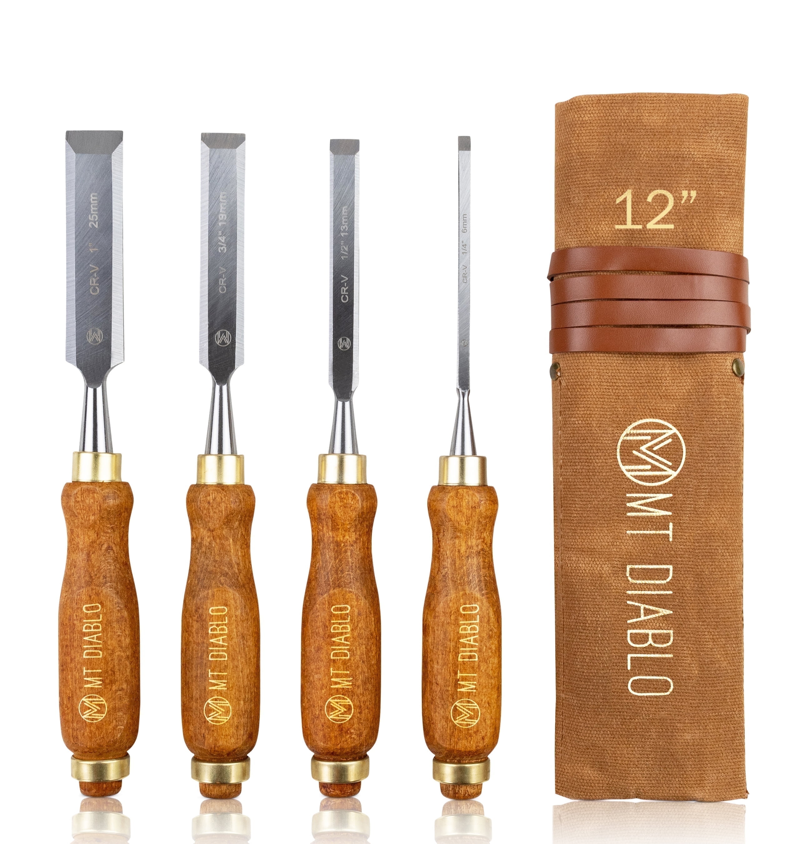 Mt Diablo Woodworking Tools 4 Piece Chisel Set - Premium CV60 Steel ...