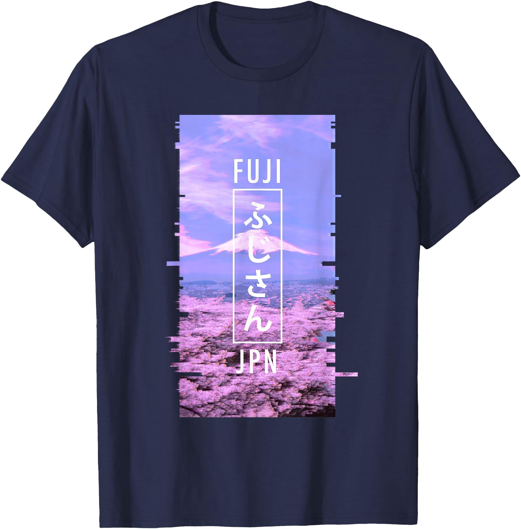 Mt Fuji Japan Glitch Art Japanese Vaporwave Softstyle Unisex T-Shirt ...