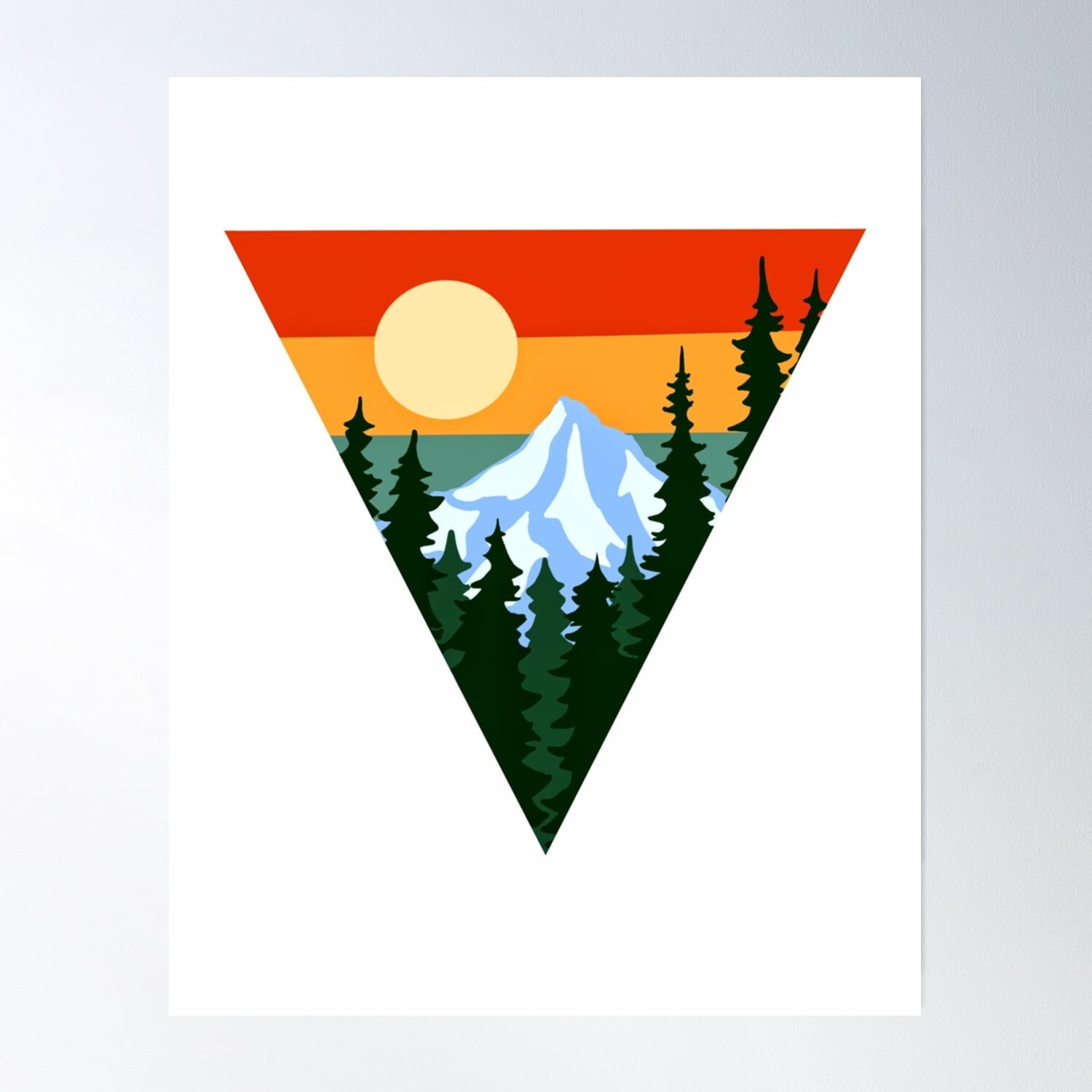 Mt. Hood Poster Wall Art, Modern Wall Decor, 12x18 UNFRAMED - Walmart.com