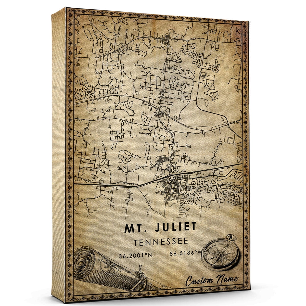 Mt. Juliet Map Poster, Tennessee Map Art Poster, Canvas, Mt. Juliet Map ...