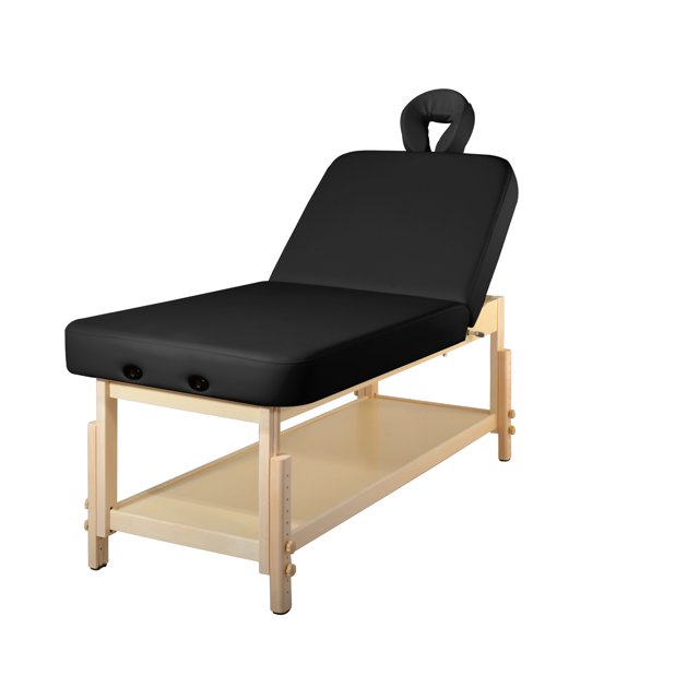 Mt Massage Harvey Tilt Stationary Massage Table Two Section Tilting Backrest Spa Salon Bed Black