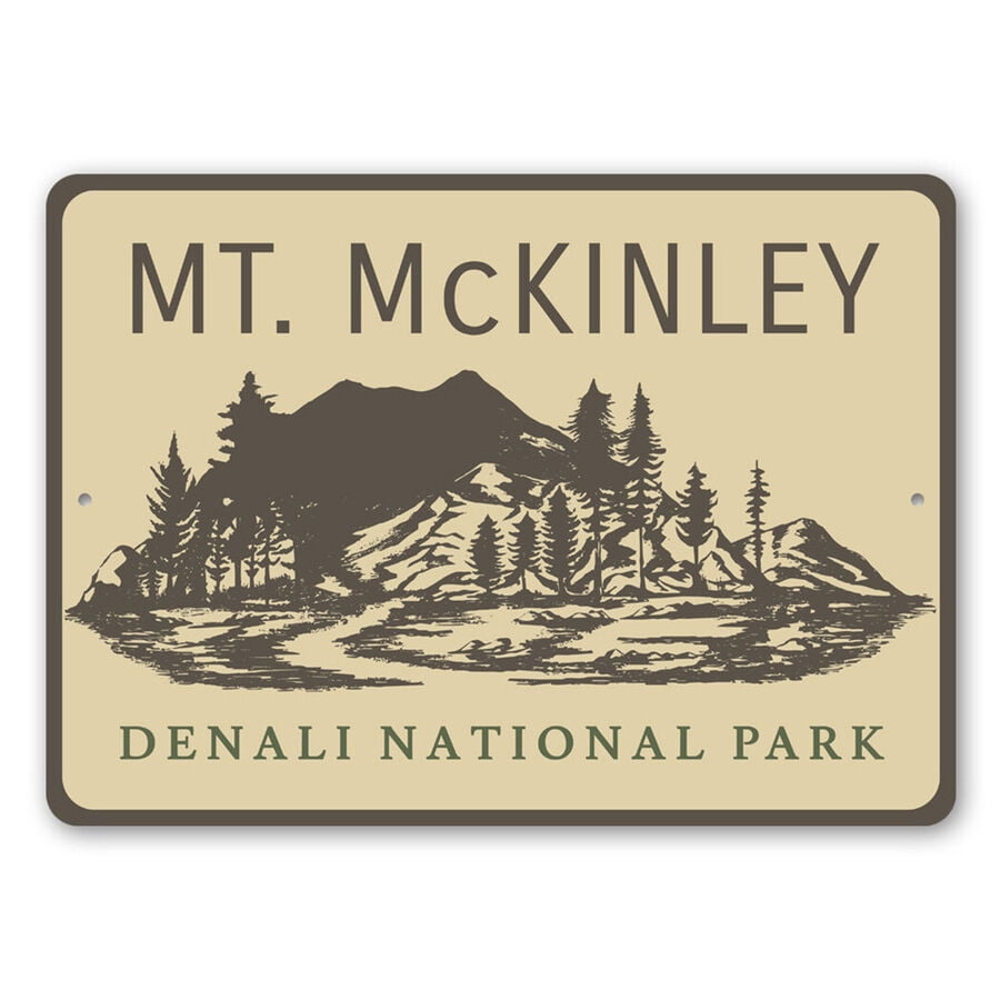 Mt Mckinley Denali National Park National Park Sign Destination Metal ...