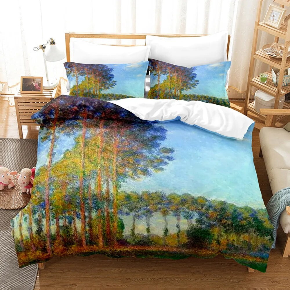 Mt Oil Painting Duvet Cover Set King Size Artwork Umbrella Girl Oil ...