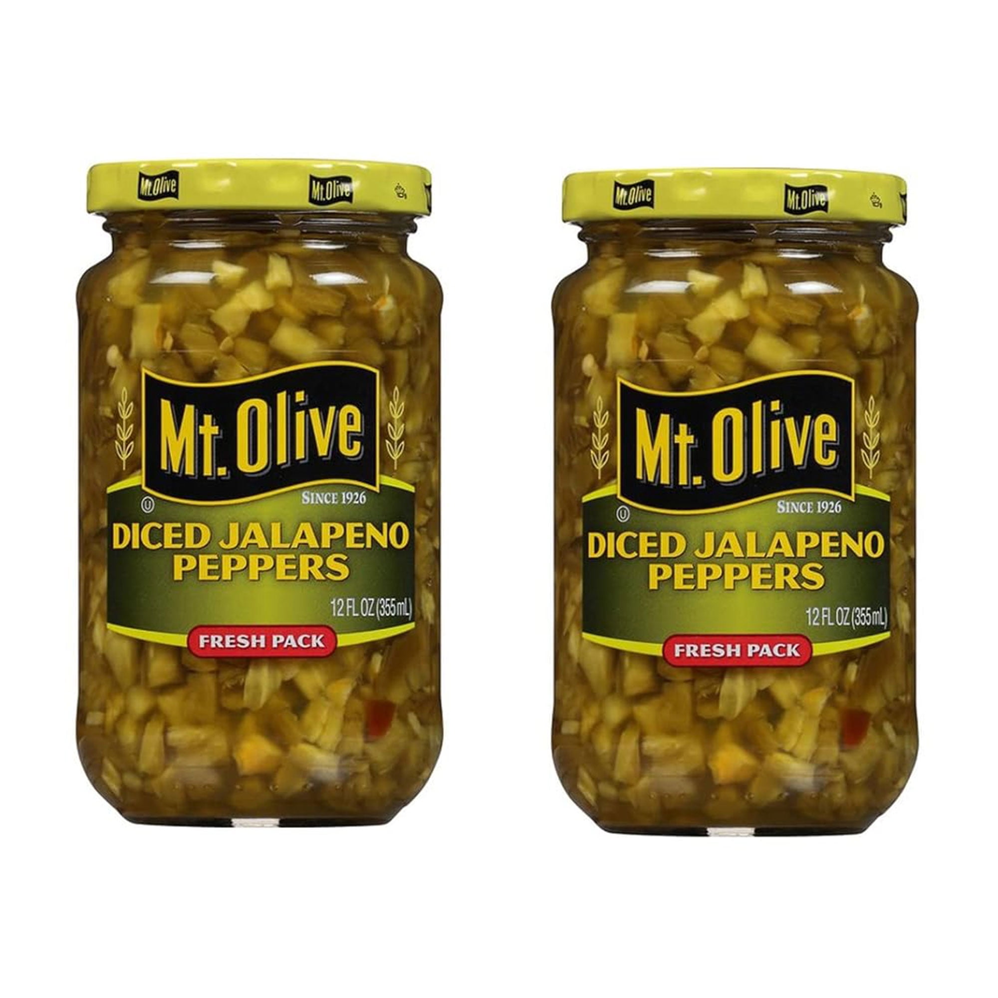 Mt. Olive Diced Jalapeno Peppers, Spicy Pickled Crunch, 12 Fl Oz, Pack ...