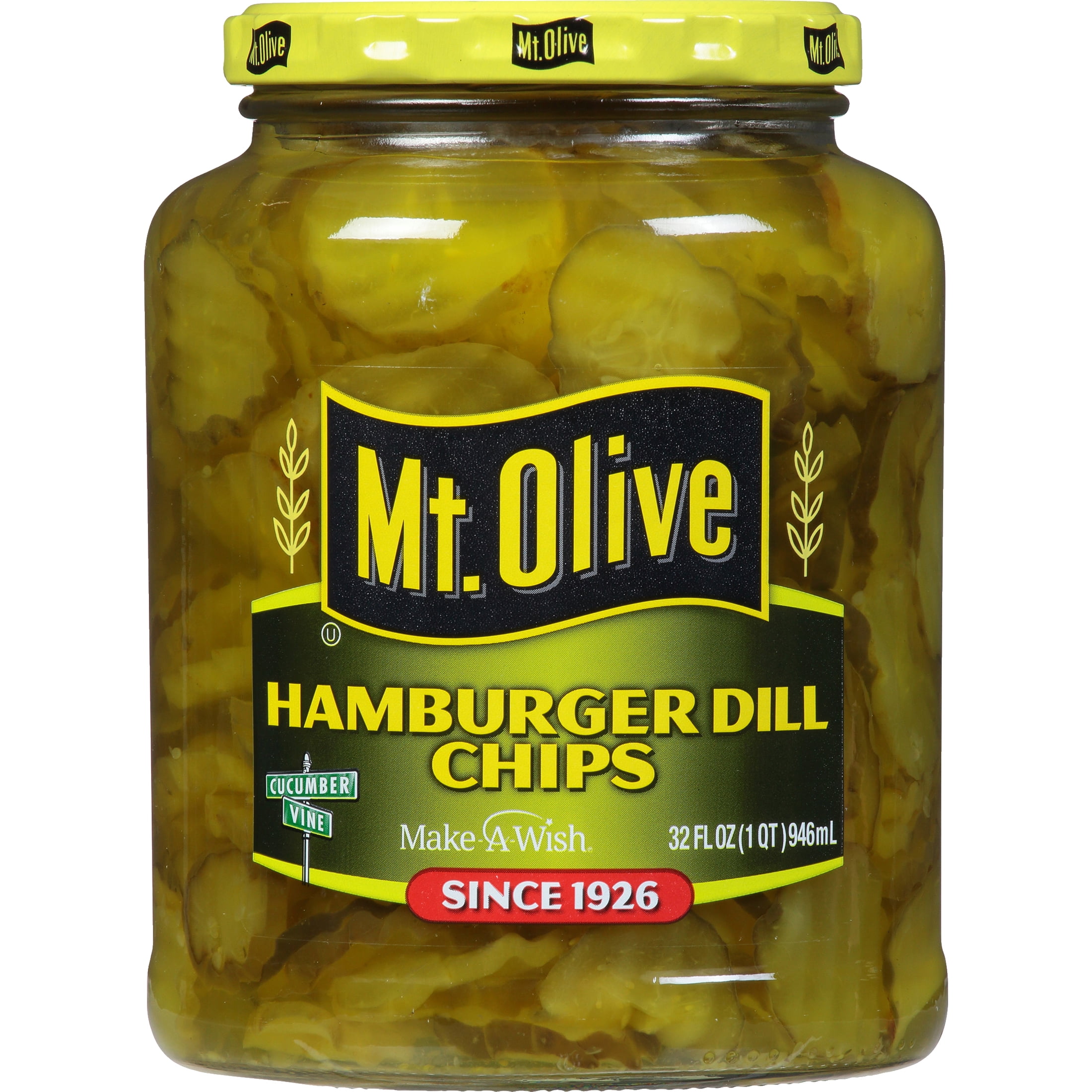 Mt. Olive Hamburger Dill Pickle Chips, 32 fl oz Jar - Walmart.com