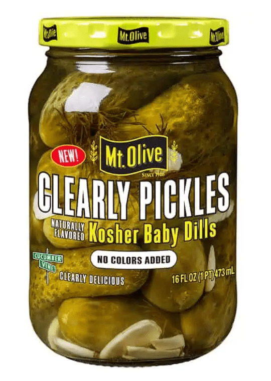 Mt. Olive Clearly Pickles Kosher Baby Dills, 16 oz Jar – Naturally ...