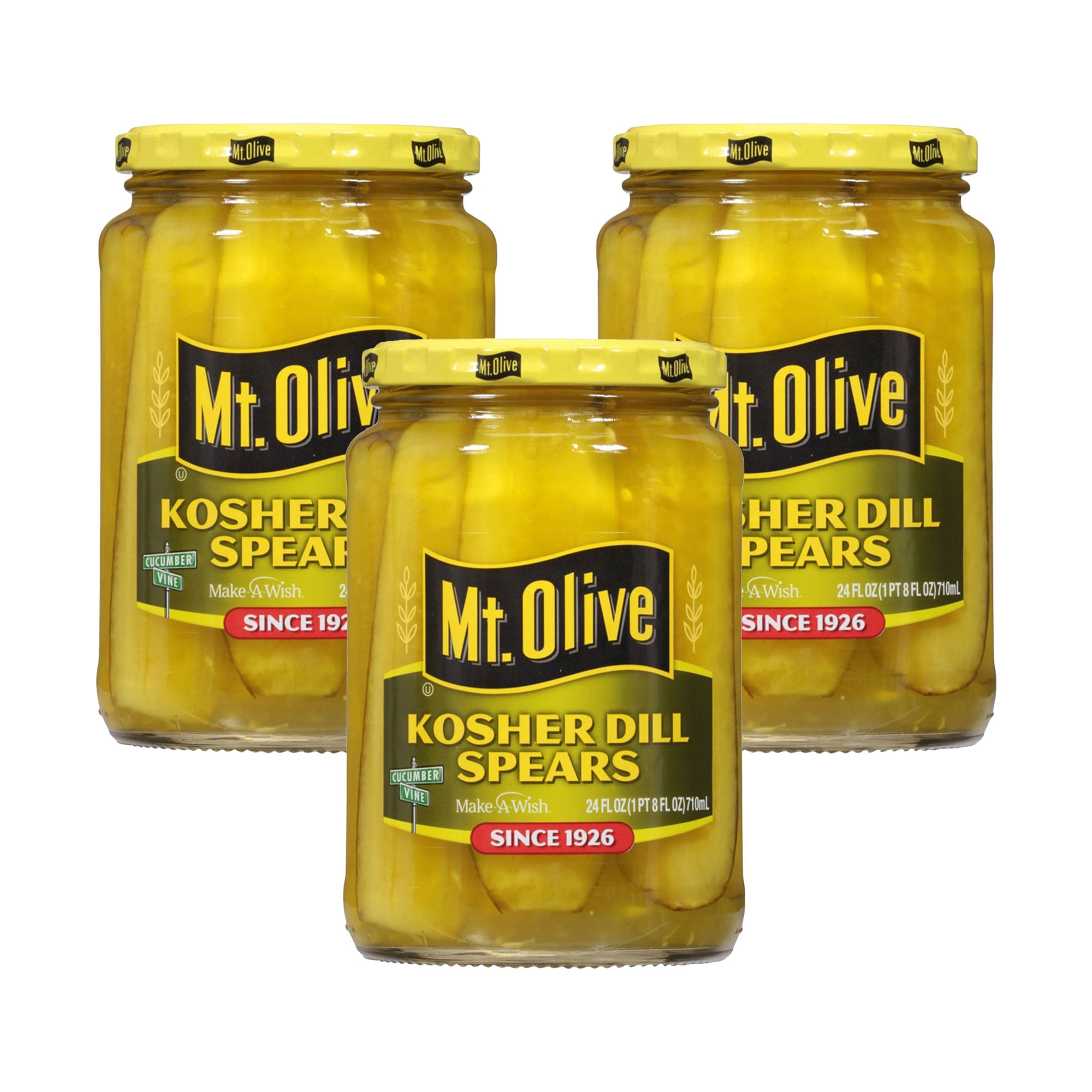 Mt Olive Kosher Dill Pickle Spears 24 Fl Oz Jar Pack Of 3