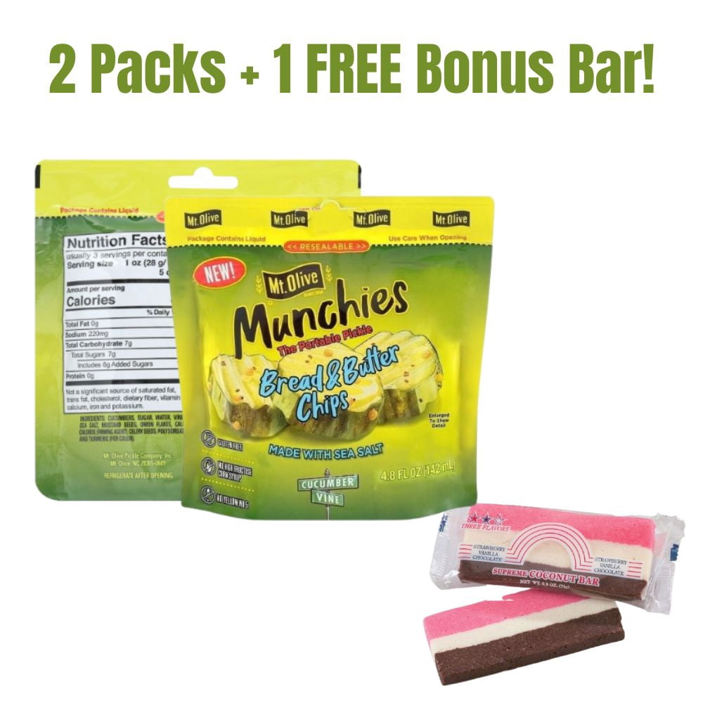 Mt. Olive Munchies Bread & Butter Pickle Chips, 4.8 fl oz, Pack of 2 ...