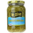 Mt. Olive No Sugar Added Sweet Relish, 16 fl oz, Gluten-Free, Sweetened ...