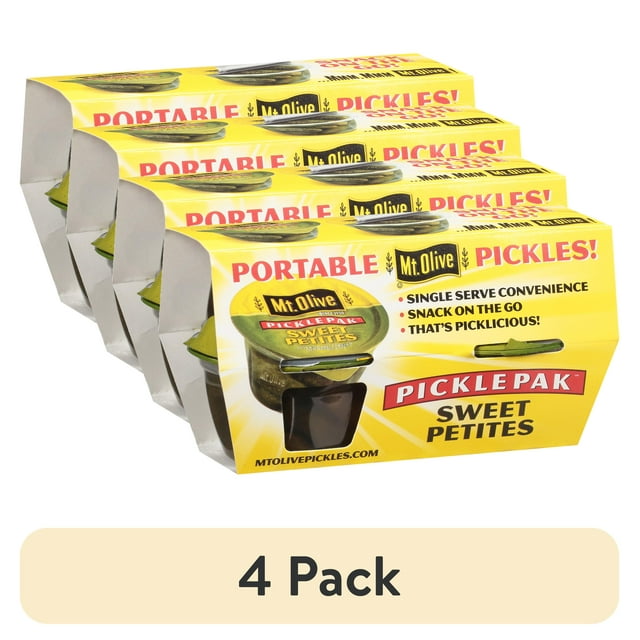 (4 pack) Mt. Olive Sweet Petites picklePAK pickles, 4-3.7 fl oz Cups ...