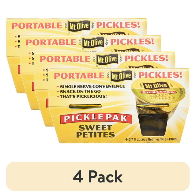 (4 pack) Mt. Olive Sweet Petites picklePAK pickles, 4-3.7 fl oz Cups ...