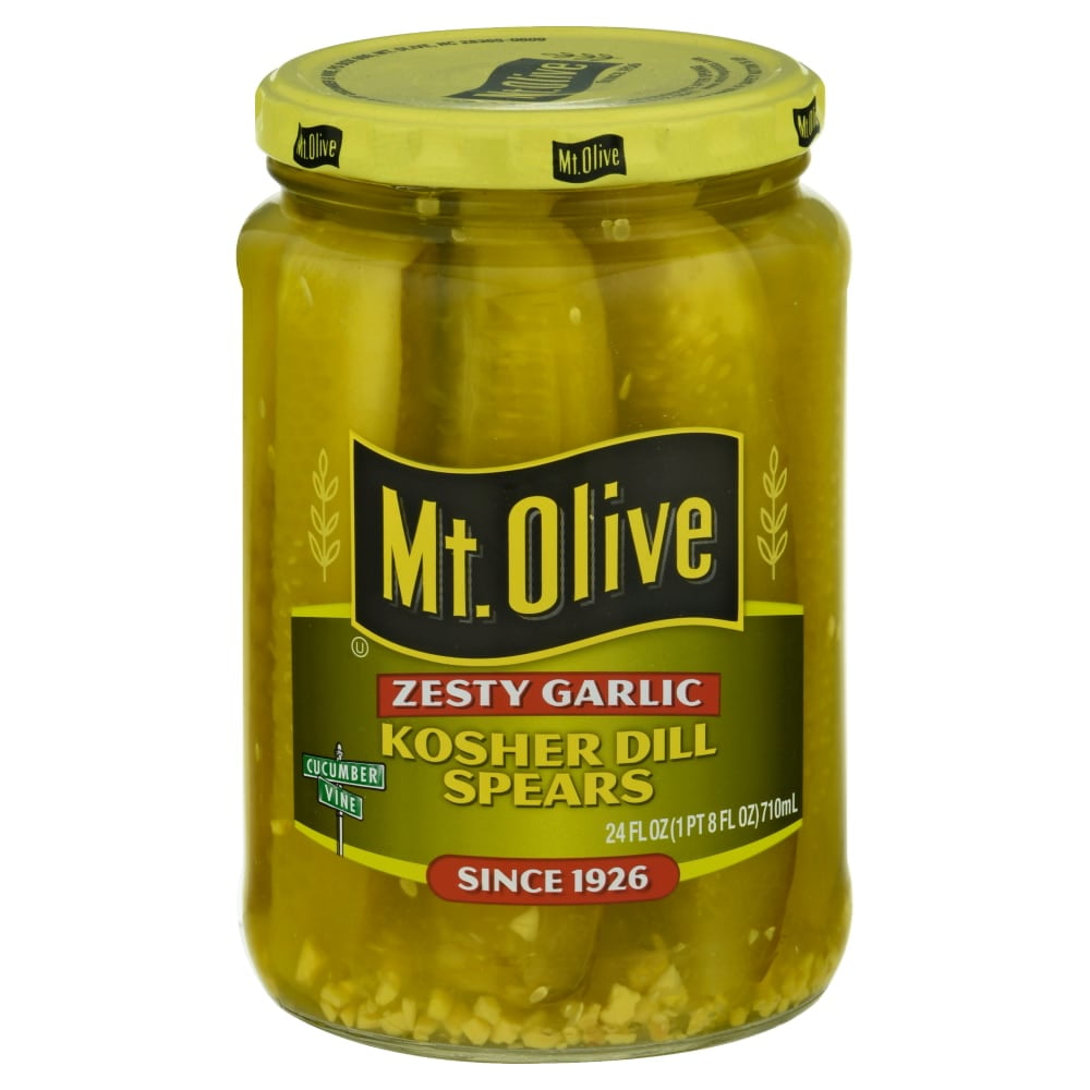 Mt. Olive Zesty Garlic Kosher Dill Spears Pickles - 24 fl oz - Pack of ...