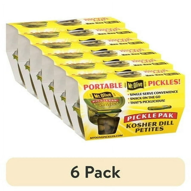 (6 pack) Mt. Olive picklePak Kosher Dill Petite Pickles, 4 pk of 3.7 fl ...