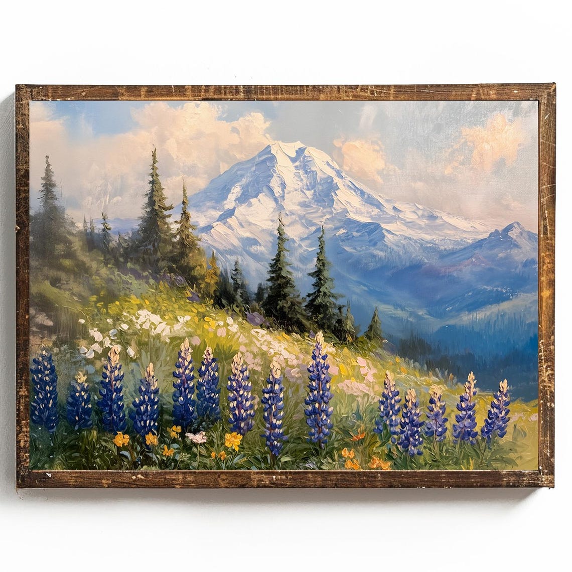 Mt Rainier Print Of Mount Rainier National Park Lupine Wall Art ...