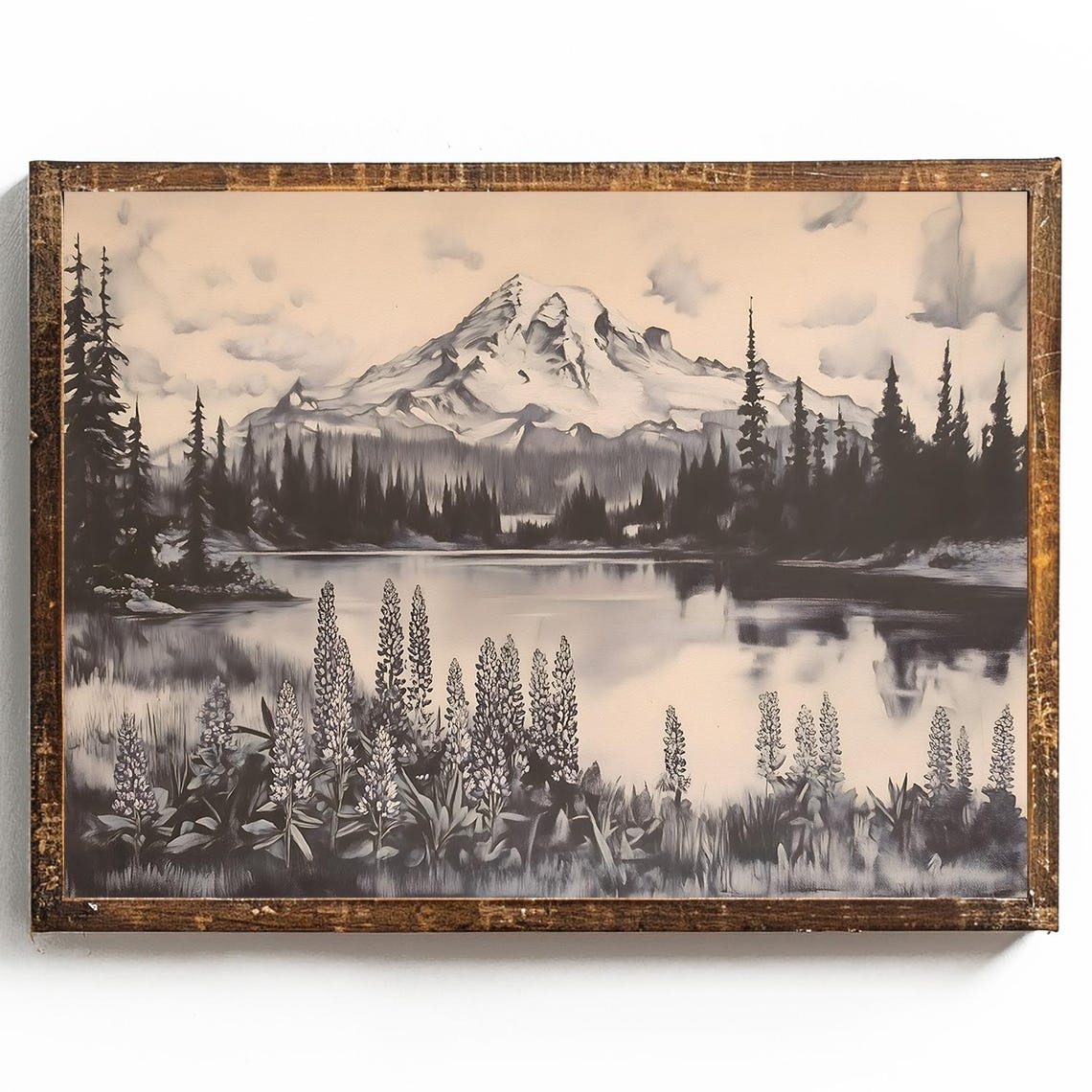 Mt Rainier Print Of Mount Rainier National Park Lupine Wall Art ...
