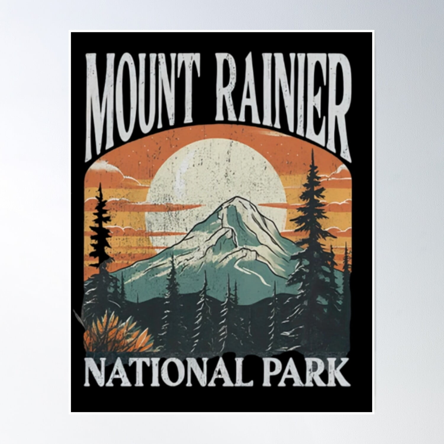 Mt Ranier Poster Wall Art, Modern Wall Decor, 8x12 UNFRAMED - Walmart.com