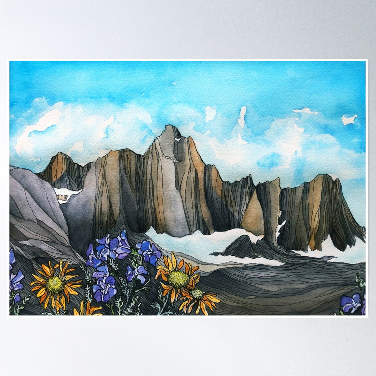 Mt. Whitney Poster Wall Art, Modern Wall Decor, 24x36 UNFRAMED ...
