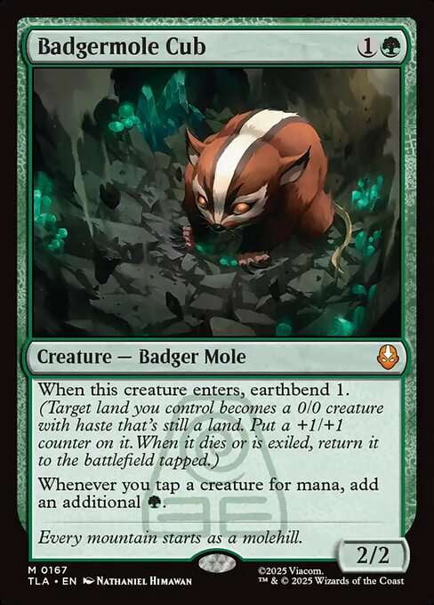 MtG Avatar the Last Airbender Mythic Rare Badgermole Cub #167 - Walmart.com