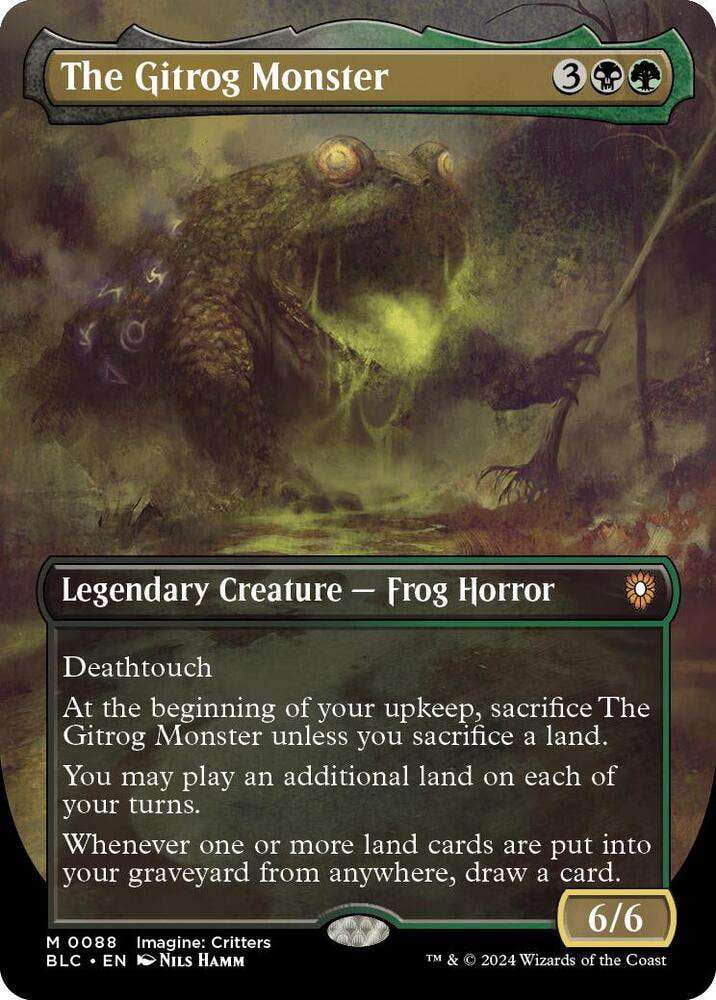 MtG Bloomburrow Commander Mythic Rare The Gitrog Monster (Borderless ...