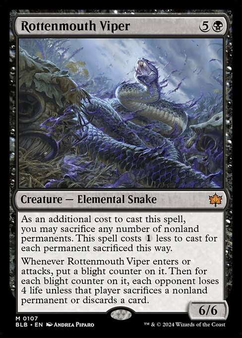MtG Bloomburrow Mythic Rare Rottenmouth Viper #107 - Walmart.com