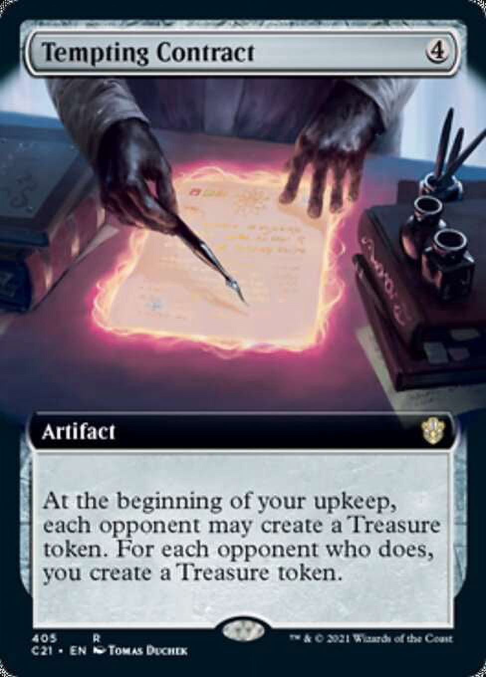 MtG Commander 2021 Rare Tempting Contract (Extended Art) #405 - Walmart.com
