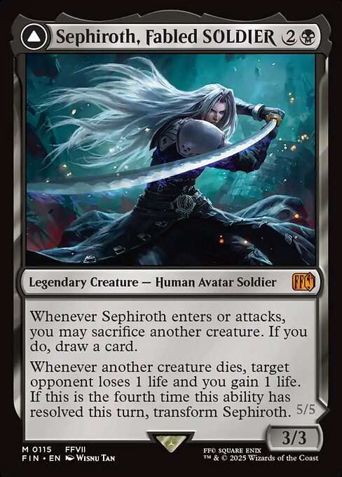 MtG Final Fantasy Mythic Rare Sephiroth, Fabled SOLDIER // Sephiroth ...