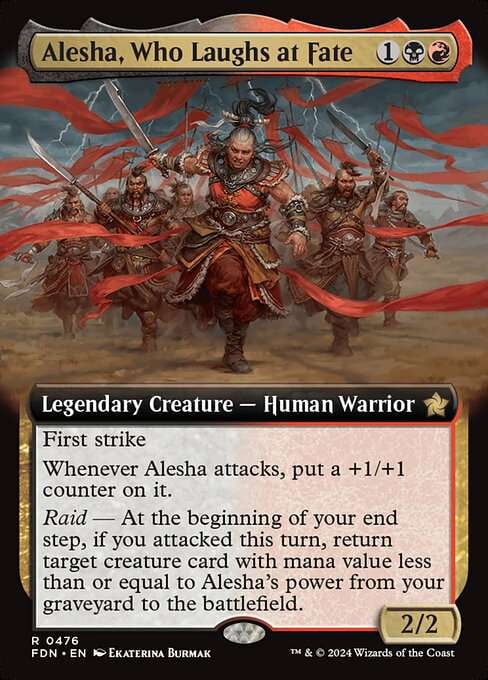 MtG Foundations Rare Alesha, Who Laughs at Fate (Extended Art FOIL ...