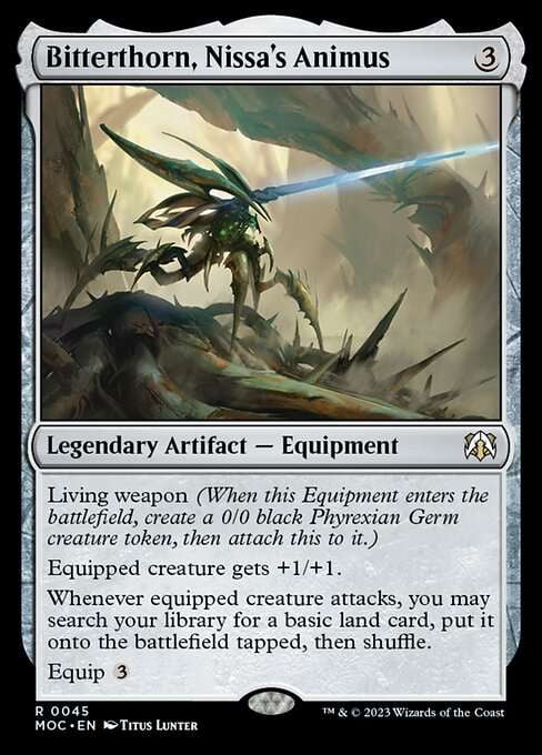 MtG March of the Machine Commander Rare Bitterthorn, Nissa's Animus #45 ...