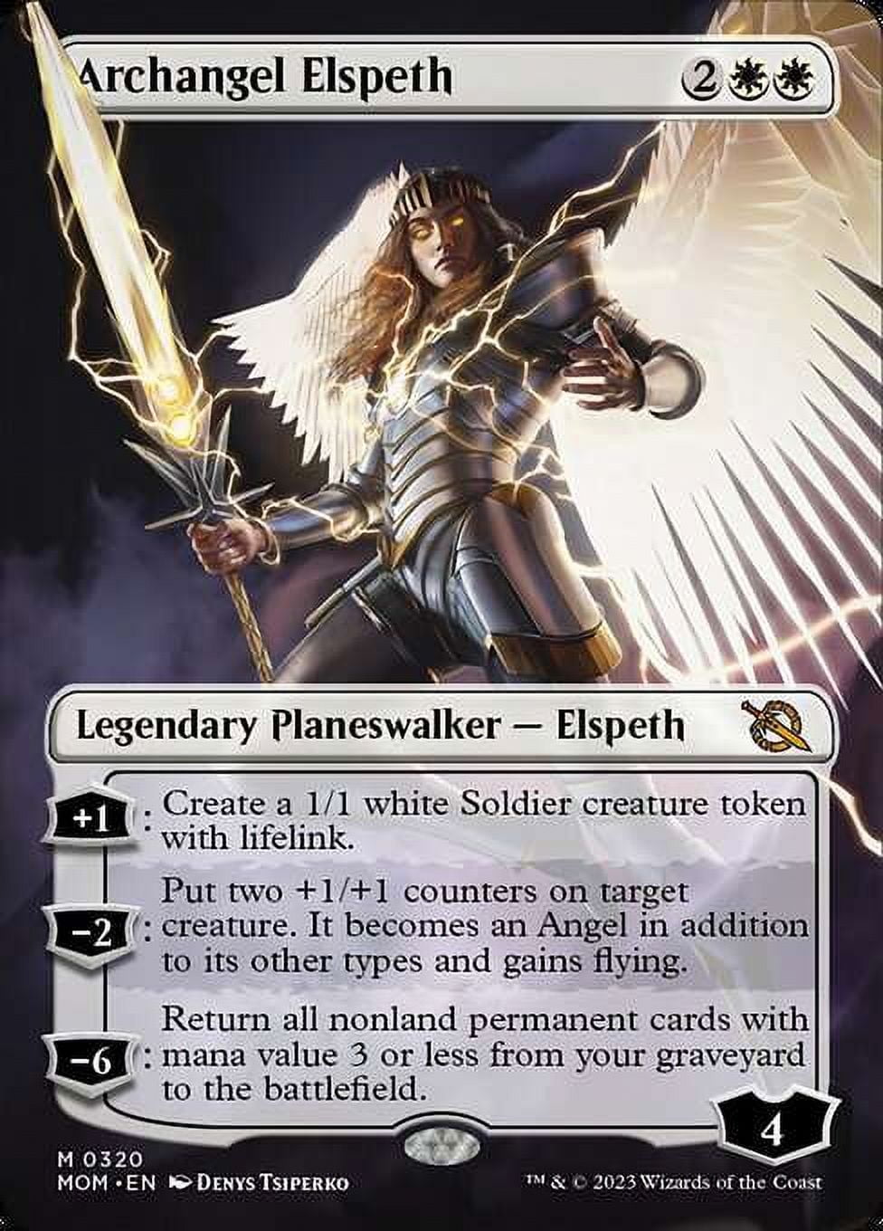 MtG March of the Machine Mythic Rare Archangel Elspeth (Borderless Planeswalker) #320 - Walmart.com