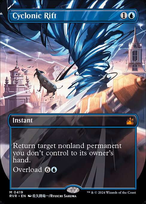 MtG Ravnica Remastered Mythic Rare Cyclonic Rift [Borderless Anime FOIL ...