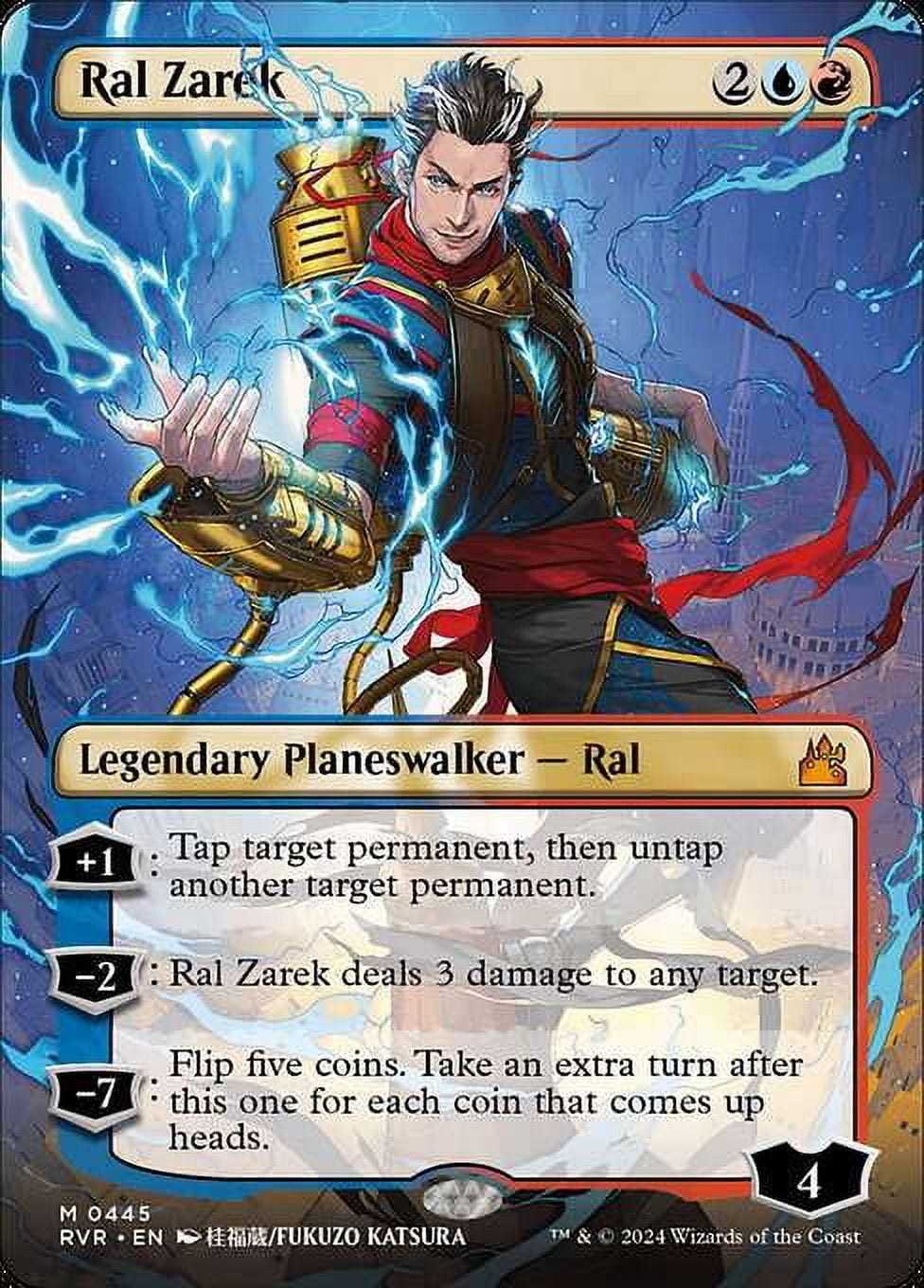 MtG Ravnica Remastered Mythic Rare Ral Zarek (Borderless Anime) #445 ...