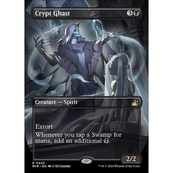 MtG Ravnica Remastered Rare Crypt Ghast (Borderless Anime) #423 ...