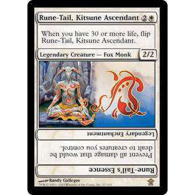 MtG Saviors of Kamigawa Rare Rune-Tail, Kitsune Ascendant // Rune-Tail's Essence #27 - Walmart.com