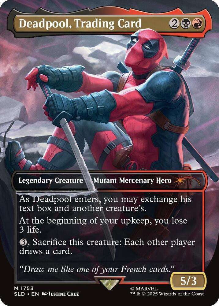 MtG Secret Lair Mythic Rare Deadpool, Trading Card #1753 - Walmart.com