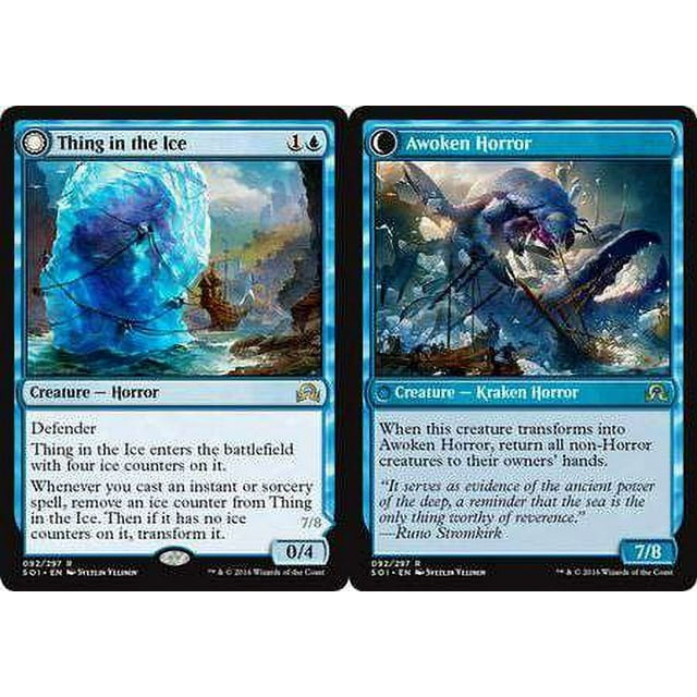 MtG Shadows Over Innistrad Rare Thing in the Ice / Awoken Horror #92 ...