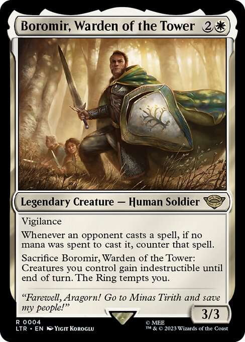 MtG Tales of Middle-Earth Rare Boromir, Warden of the Tower #4 - Walmart.com