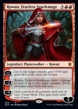 MtG Throne of Eldraine Mythic Rare Rowan, Fearless Sparkmage (Foil ...