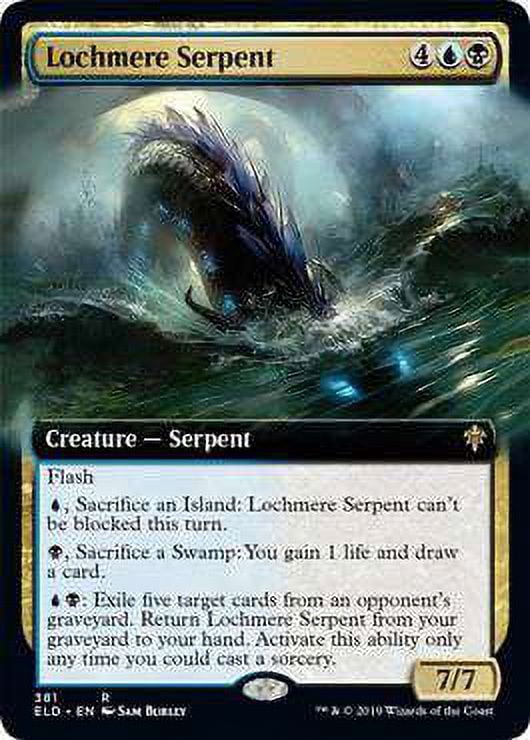 MtG Throne of Eldraine Rare Lochmere Serpent (Extended Art Foil) #381 ...