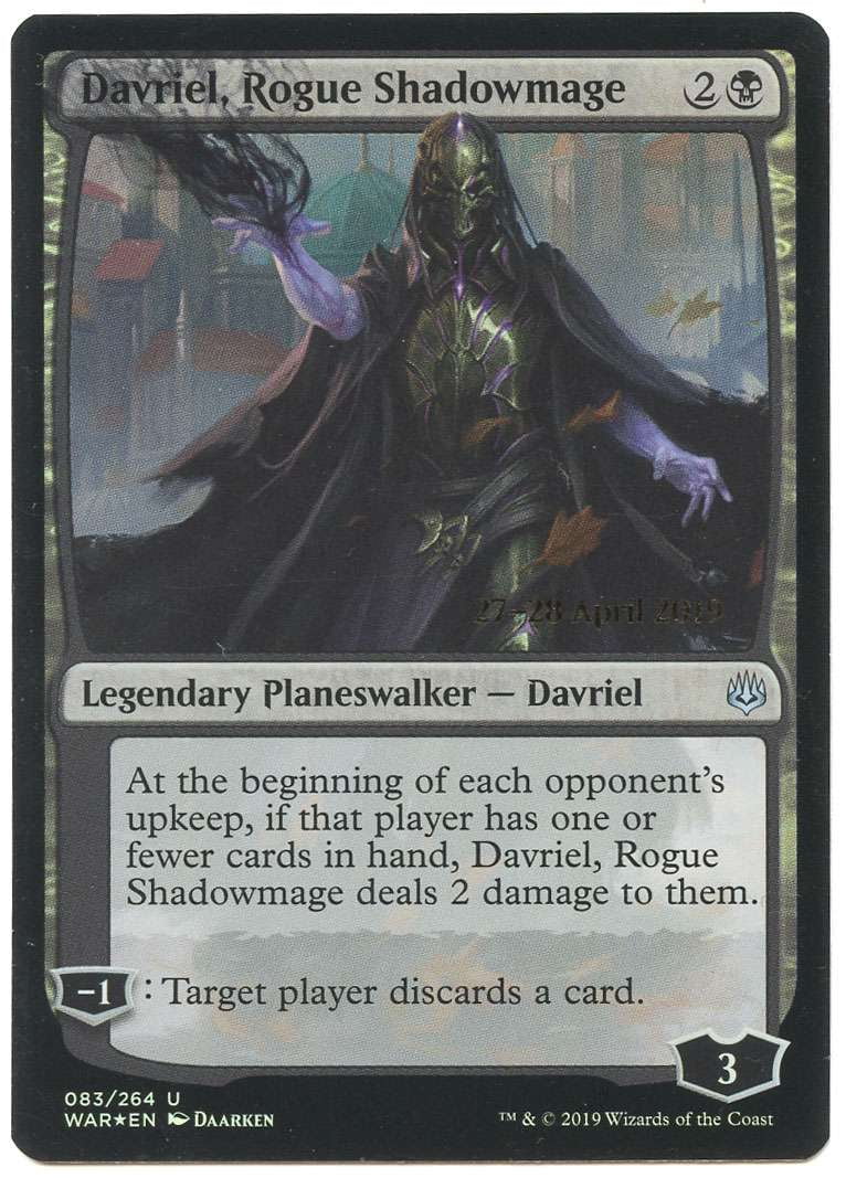 MtG War of the Spark Davriel, Rogue Shadowmage (Prerelease Foil) #83 - Walmart.com