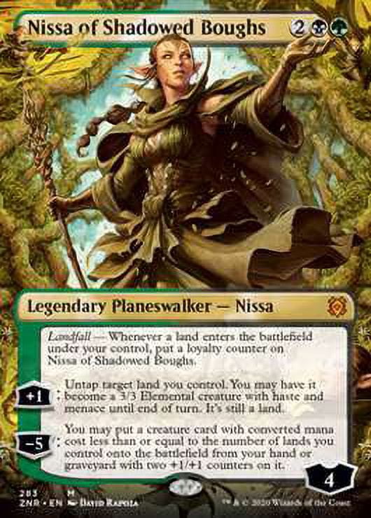 MtG Zendikar Rising Mythic Rare Nissa of Shadowed Boughs (Borderless ...