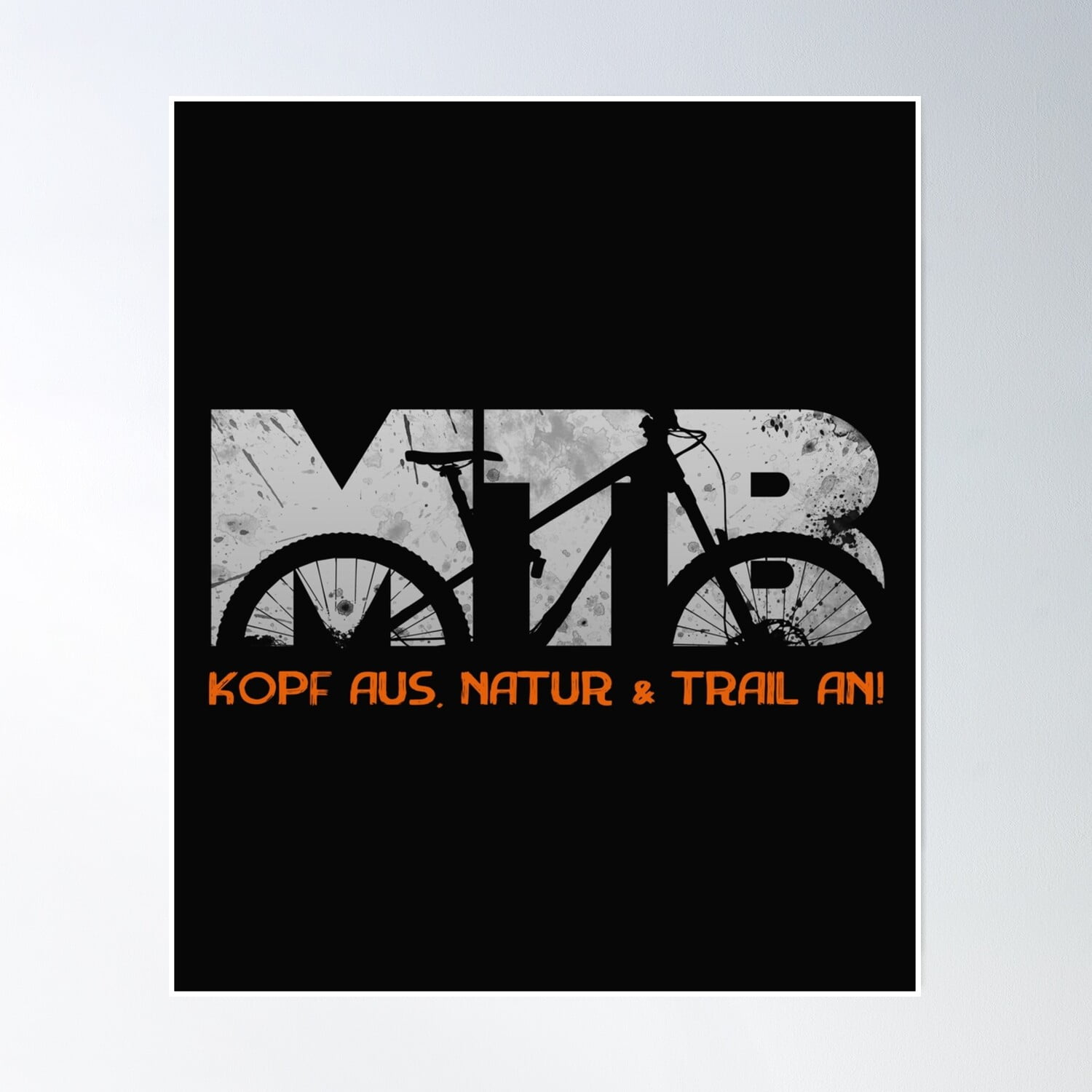 Mtb Mountain Bike Mountain Biking Mountain Bike Gift Poster Wall Art ...