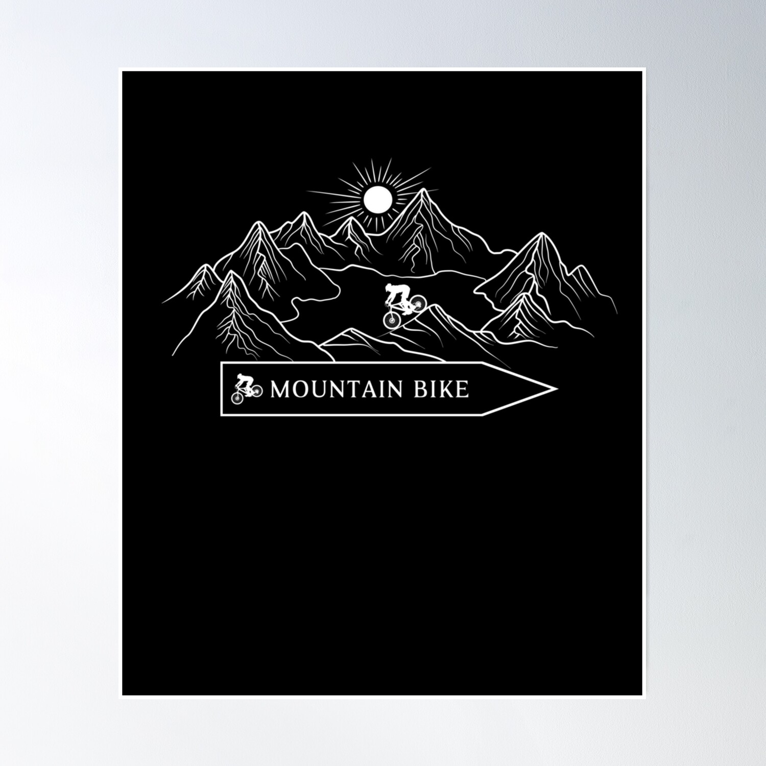 Mtb Way Sign Fall Line Downhill Mountain Biking Poster Wall Art, Modern ...